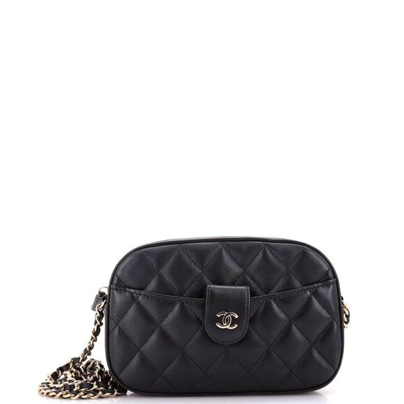 CHANEL | Bags | Chanel Slip Pocket Camera Case Bag Quilt Lambskin Mini ...